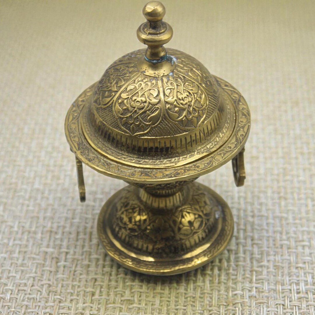 Vintage Brass Ottoman Pasha Mangal 1990s Solid Brass Hearth Bowl Rustic ...