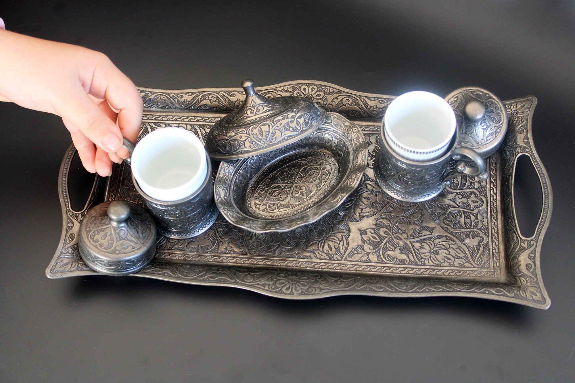 Turkish Coffee Set, Vintage Coffee Set, Ottoman Tea Set, Tray Coffee ...