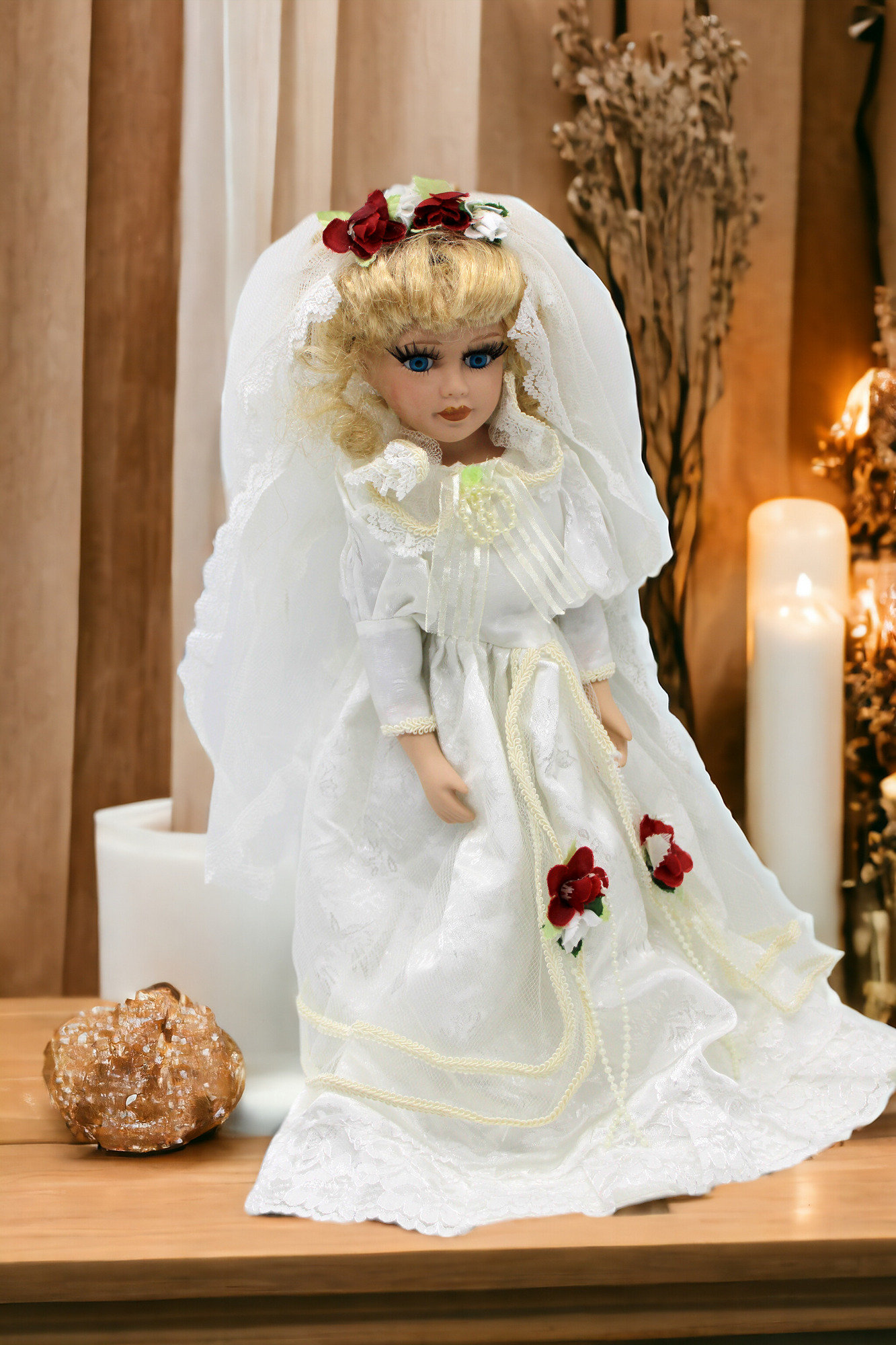 Haunted Bride Doll, Vintage Porcelain Bride Doll, Sad Bride Doll ...