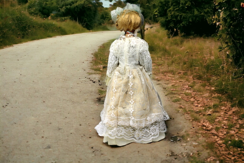 Vintage Porcelain Sad Doll, Haunted Doll Collectible Doll in Tulle ...