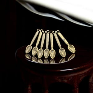 Vintage Miniature Brass Spoons Set 1990s Brass Kitchen Decor ...