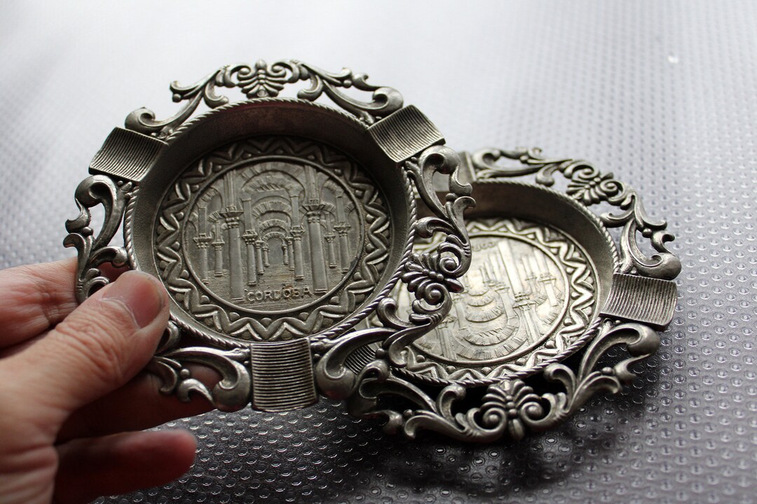 2 Metal Ashtrays, Handmade Ashtrays, Embossed Ashtray, Turkish Ashtray ...