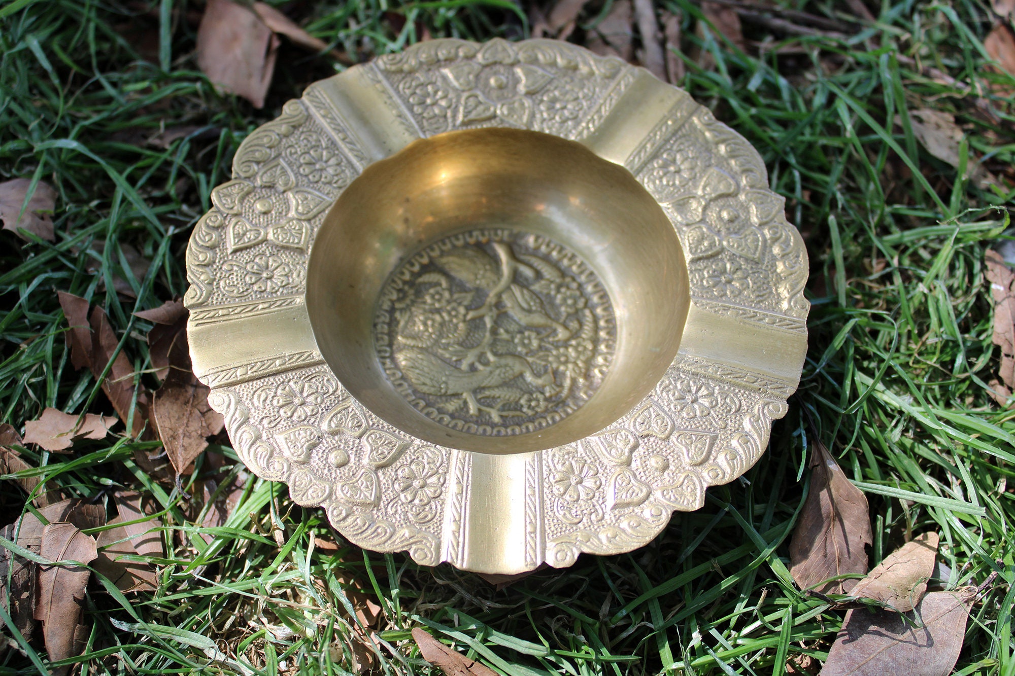 Brass Flower Ashtray Vintage Ashtray Handmade Brass Ashtray - Etsy