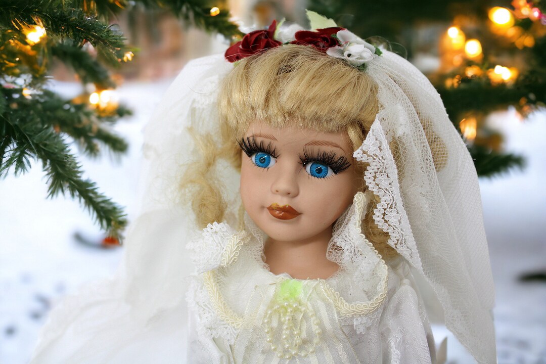 Haunted Bride Doll, Vintage Porcelain Bride Doll, Sad Bride Doll ...