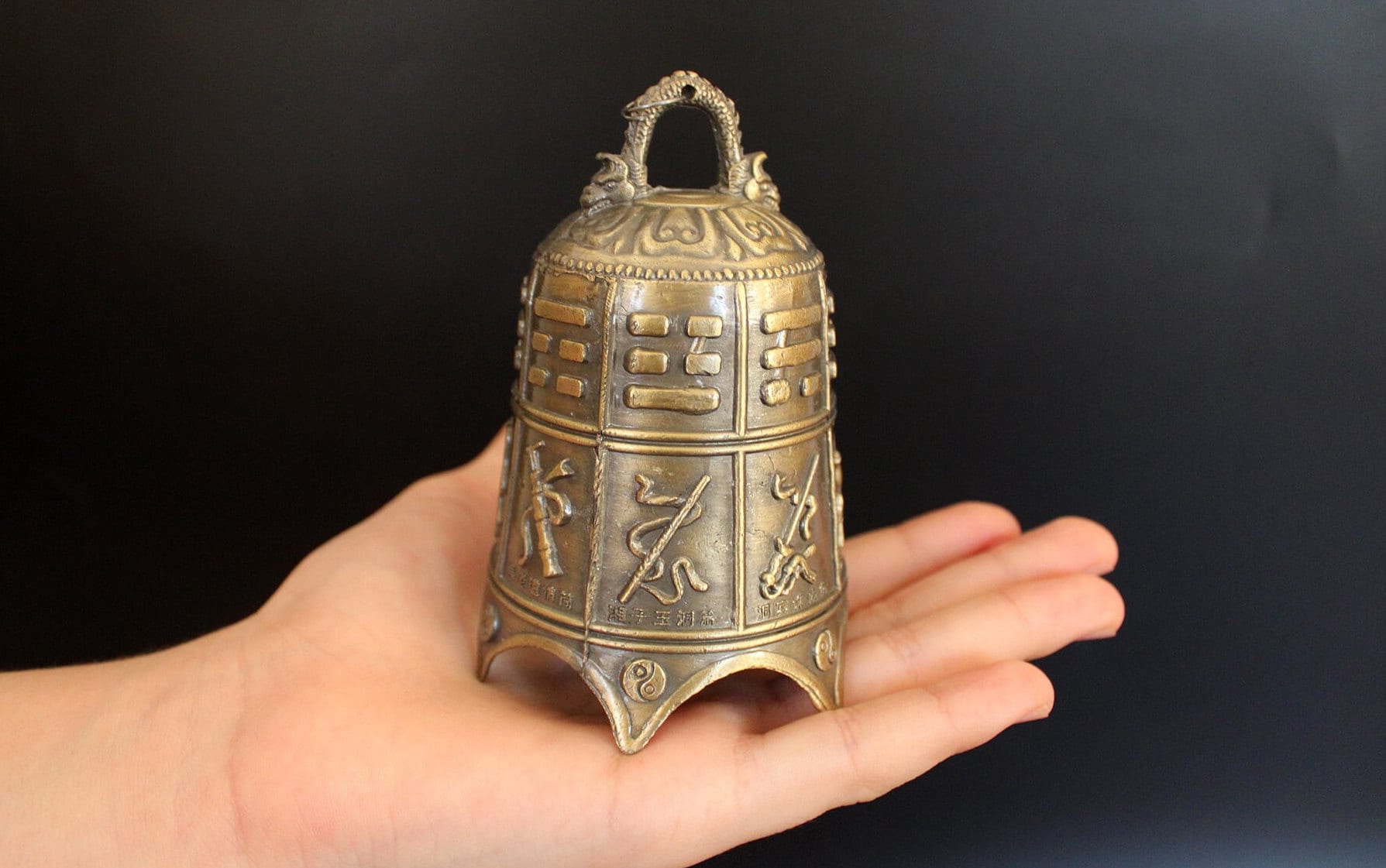 Monastery Brass Bell, Altar Bell, Brass Chinese Bell, Decorative ...
