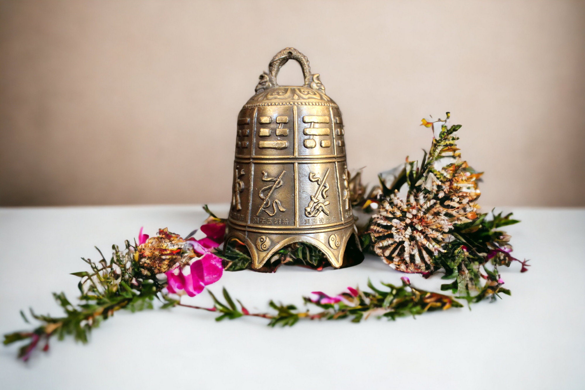 Monastery Brass Bell, Altar Bell, Brass Chinese Bell, Decorative ...