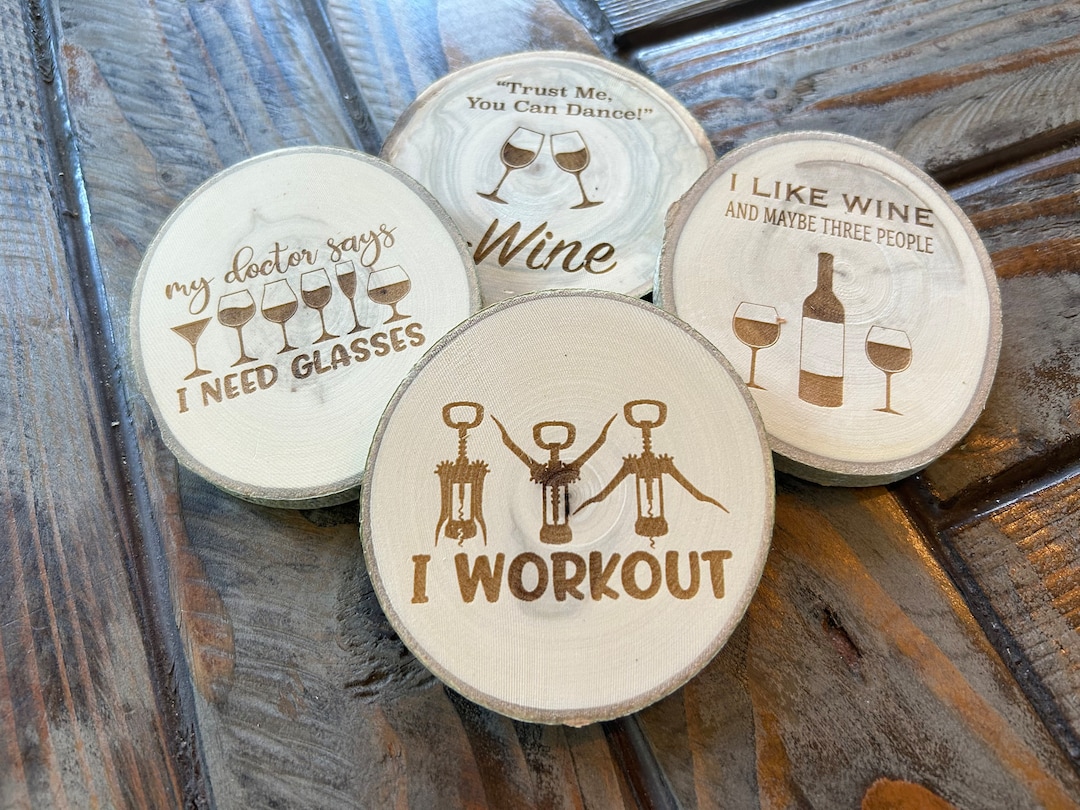 Wine Coaster Gift Set Funny Wine Gifts for Friends Wine Lover Wino ...