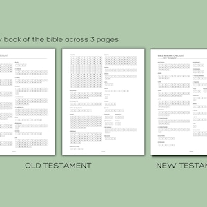 Bible Reading Checklist Printable, Bible Reading Tracker, Bible Reading ...