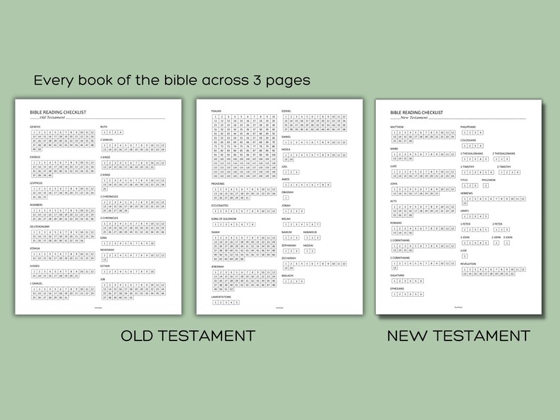 Bible Reading Checklist Printable, Bible Reading Tracker, Bible Reading ...