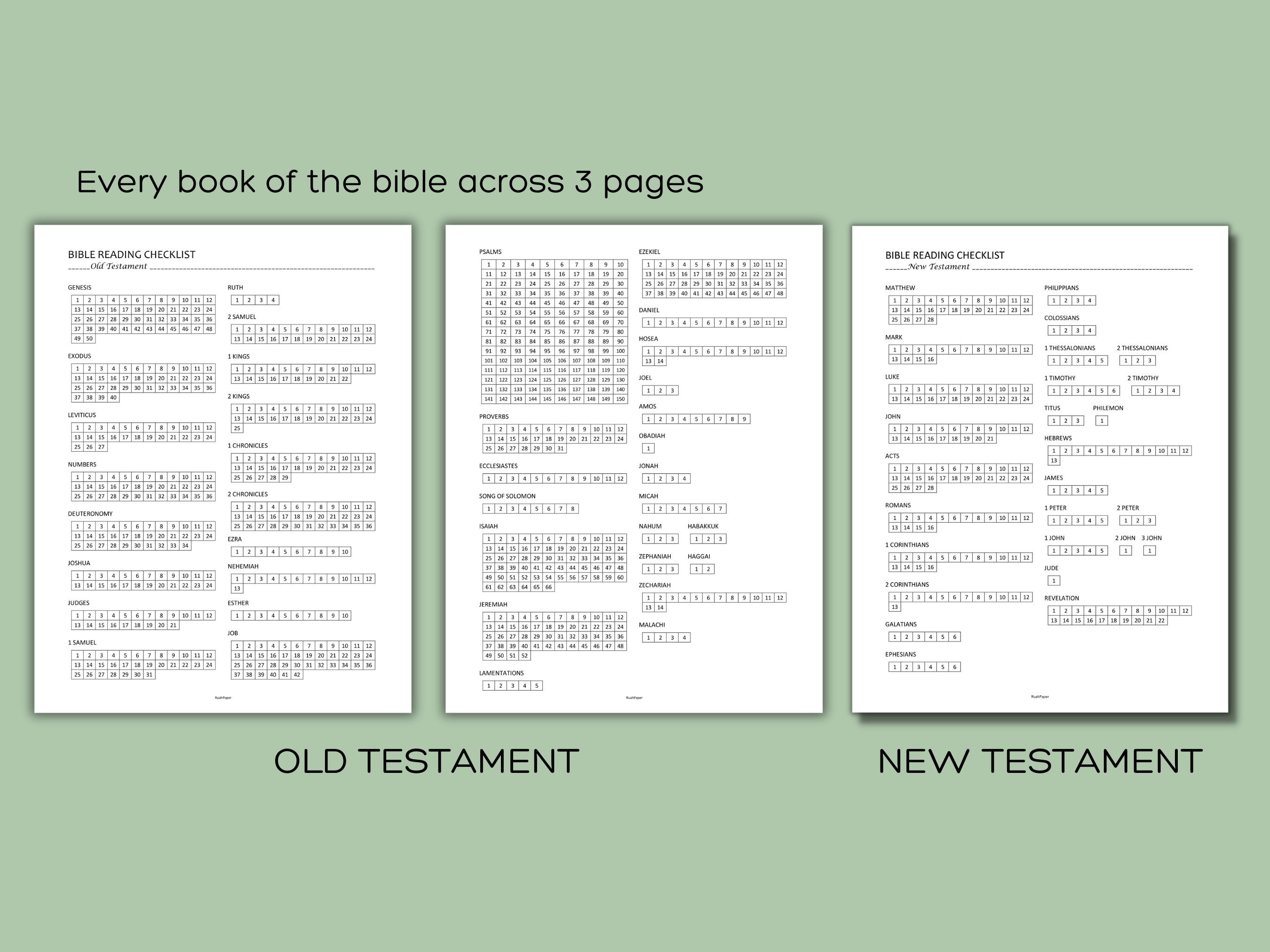 Bible Reading Checklist Printable, Bible Reading Tracker, Bible Reading ...