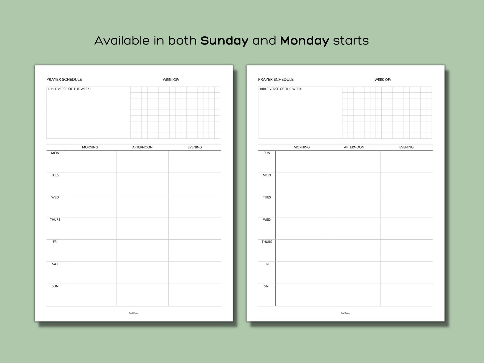 Weekly Prayer Schedule, Printable Prayer Log, Prayer Request Organizer ...
