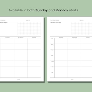Weekly Prayer Schedule, Printable Prayer Log, Prayer Request Organizer ...