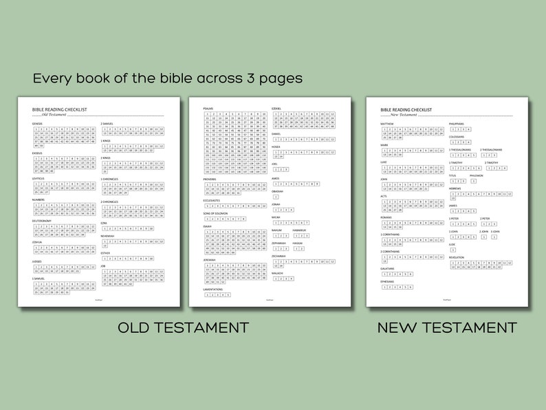 Bible Reading Checklist Printable, Bible Reading Tracker, Bible Reading ...
