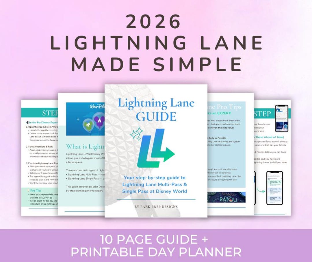 2026 WDW Lightning Lane Guide | Skip the Lines at Disney Cheat Sheet - Etsy