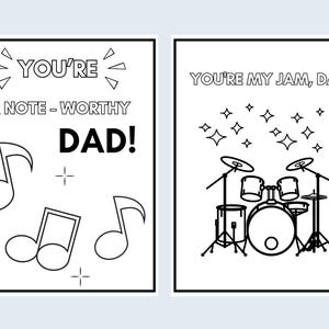 Father’s Day Coloring Pages for Kids – Music Themed Printable Sheets ...