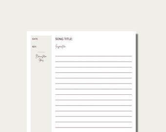 Songwriting Inspiration PDF Printable | One-page Songwriting Prompts ...