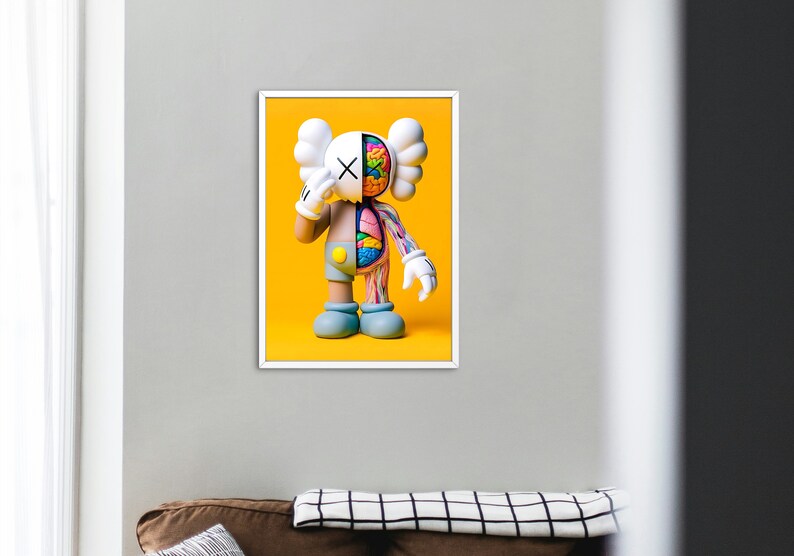 KAWS Yellow Poster, Printable Hypebeast Kaws Figure Poster, Kaws Poster ...