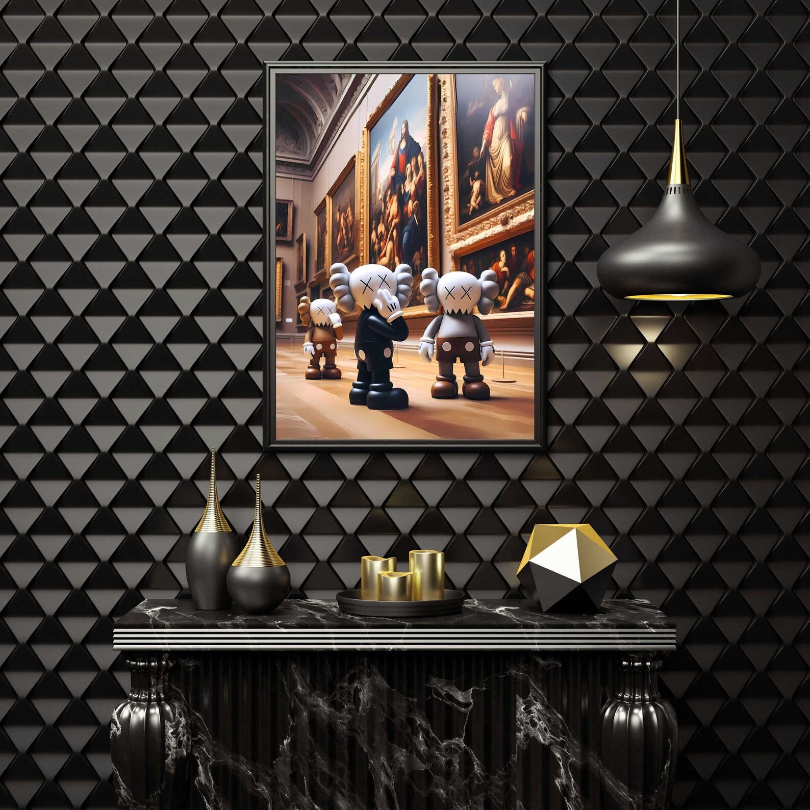 KAWS Figure Art Print, Famous Painting Poster, Hypebeast Wall Art ...