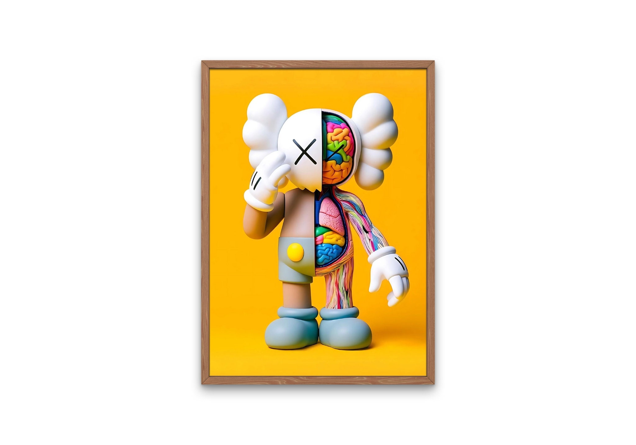 KAWS Yellow Poster, Printable Hypebeast Kaws Figure Poster, Kaws Poster ...