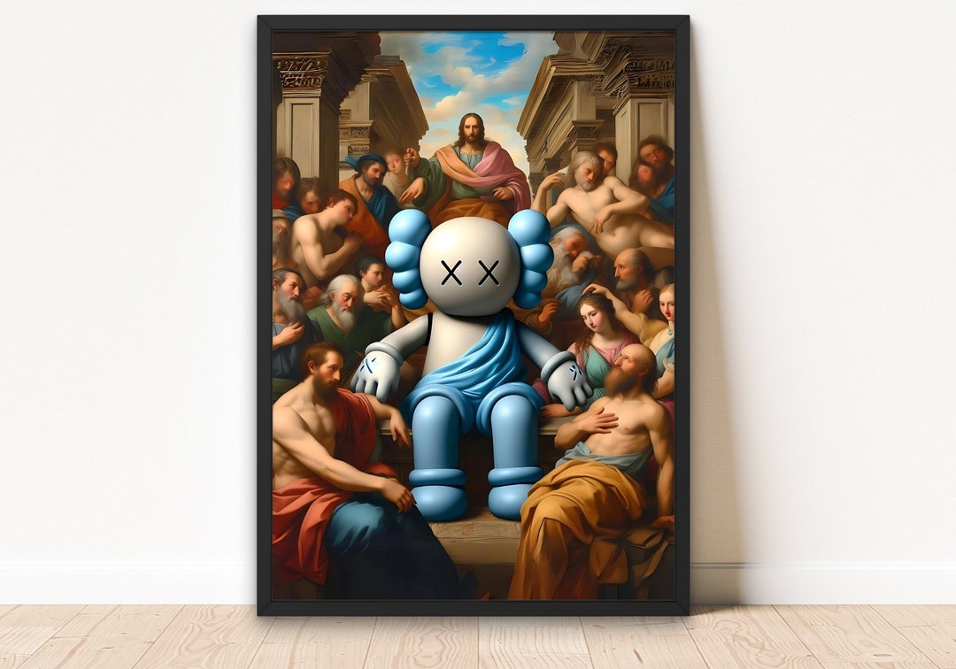 KAWS Famous Painting Poster, Printable Hypebeast Kaws Figure Poster ...
