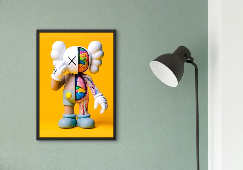 KAWS Yellow Poster, Printable Hypebeast Kaws Figure Poster, Kaws Poster ...