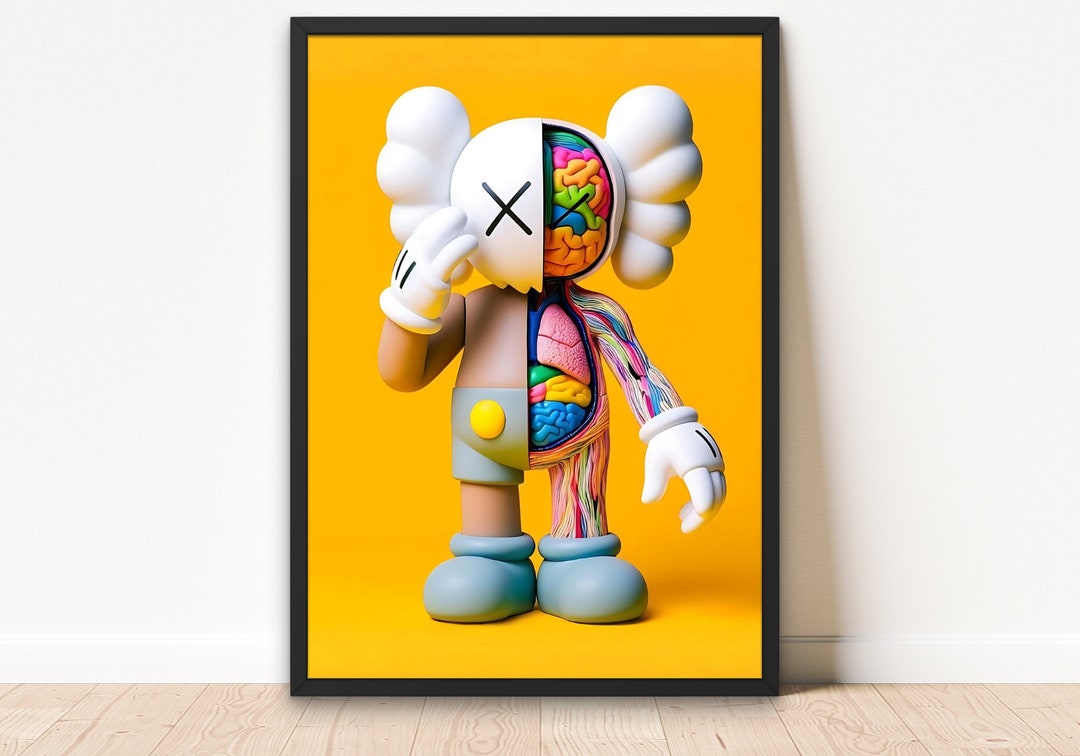 KAWS Yellow Poster, Printable Hypebeast Kaws Figure Poster, Kaws Poster ...