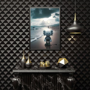 KAWS Beach Poster, Printable Hypebeast Kaws Figure Poster, Kaws Poster ...