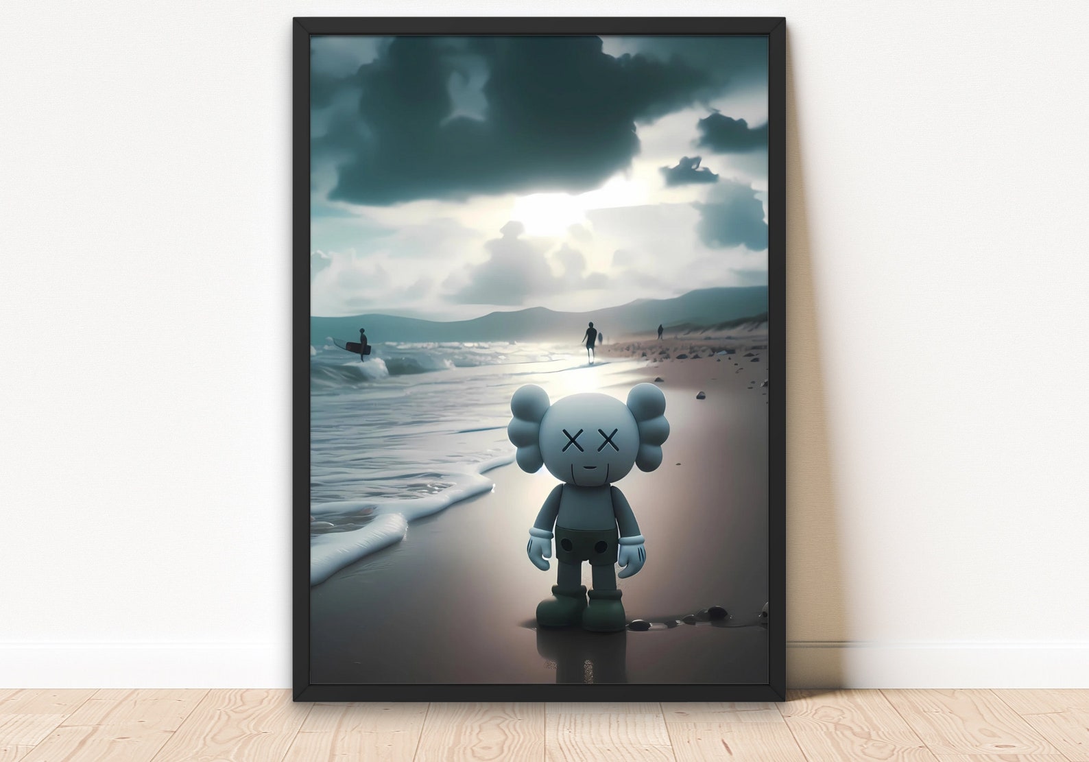 KAWS Beach Poster, Printable Hypebeast Kaws Figure Poster, Kaws Poster ...