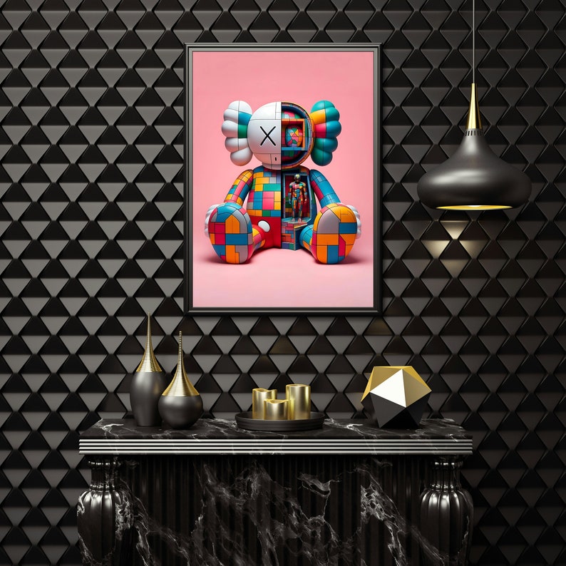 KAWS Pink Poster, Printable Hypebeast Kaws Figure Poster, Kaws Poster ...