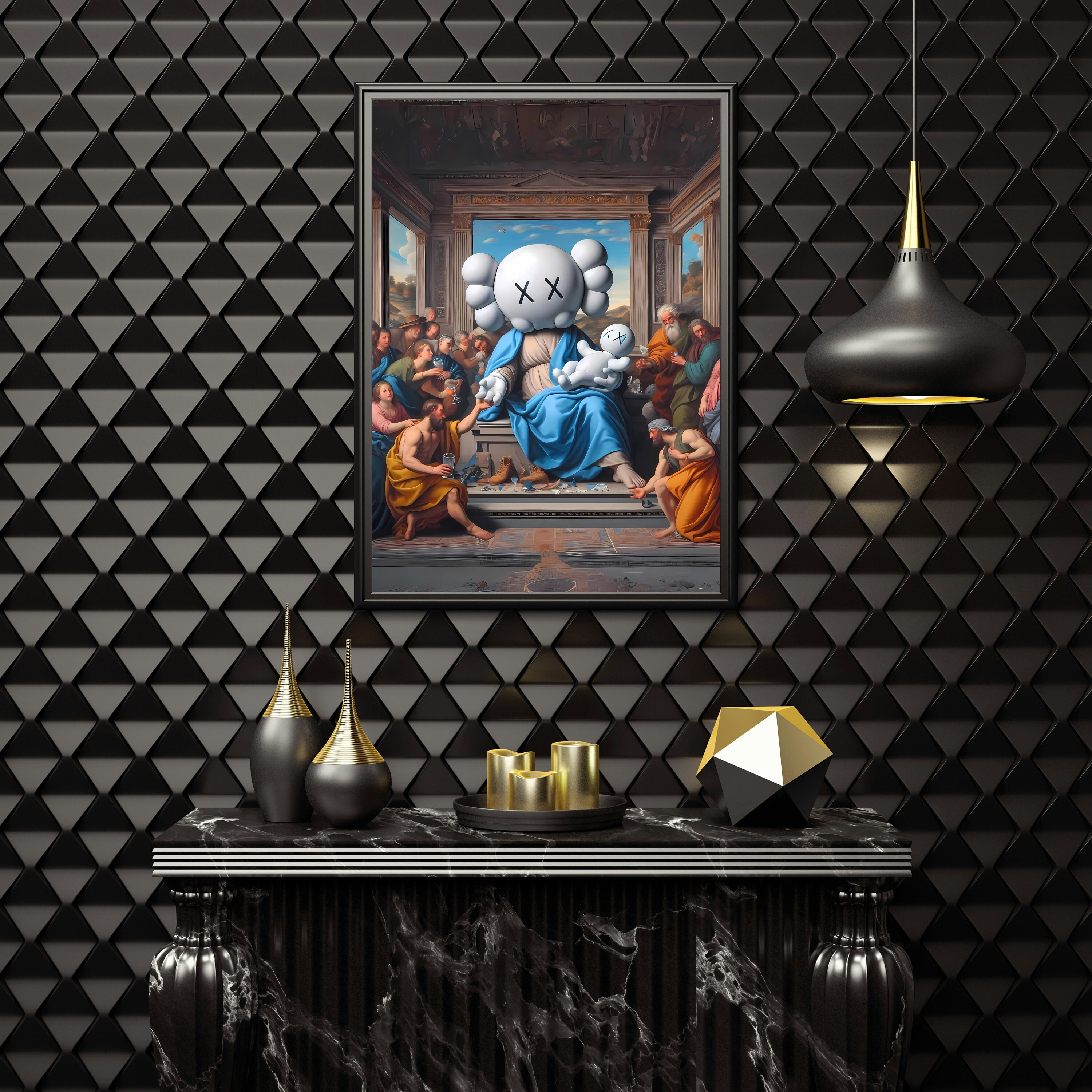 KAWS Figure Art Print, Famous Painting Poster, Hypebeast Wall Art ...