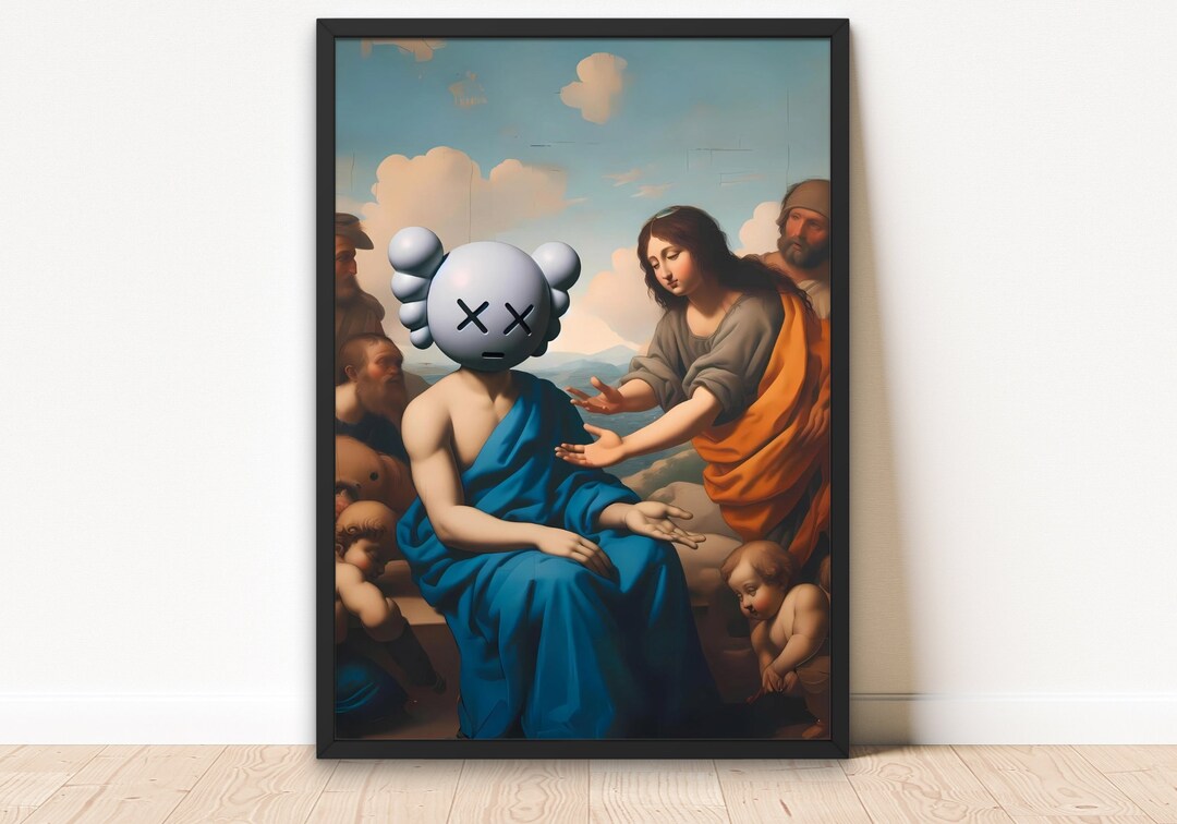 KAWS Famous Jesus Painting Poster, Printable Hypebeast Kaws Figure ...