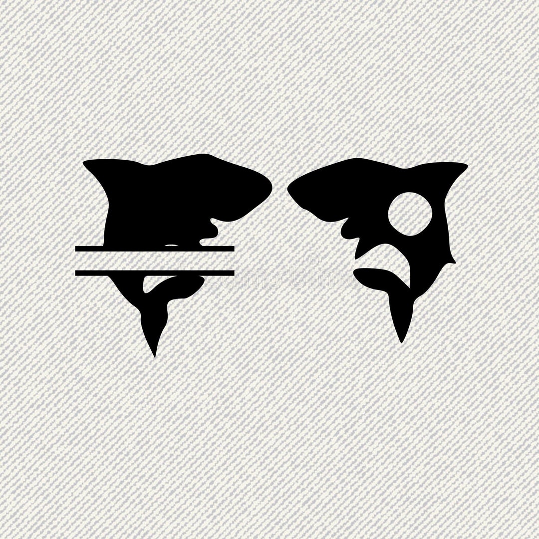 Shark Svg Split Shark Svg Shark Monogram Svg File Png - Etsy