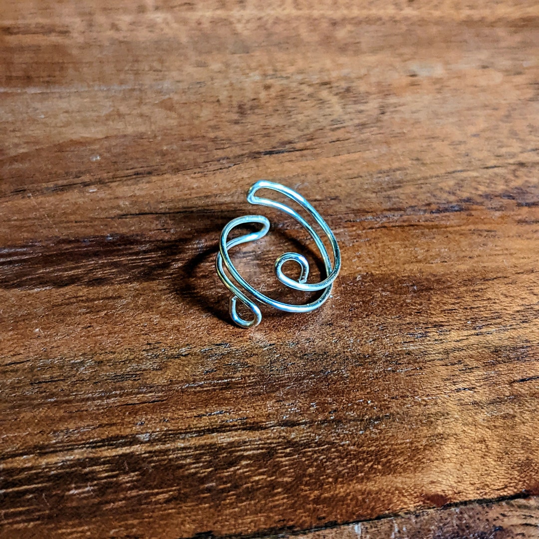 Adjustable Simple Stackable Wire Ring, Silver - Etsy