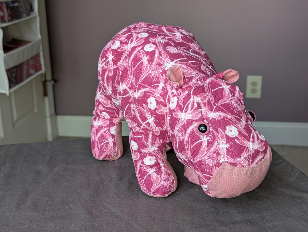 Handcrafted Stuffed Hippo - Etsy