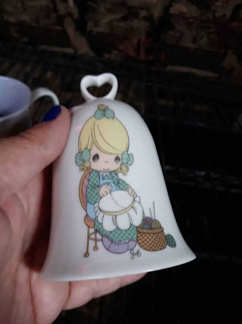 Vintage 1995 Precious Moments MOTHER SEW DEAR Enesco Porcelain Bell - Etsy