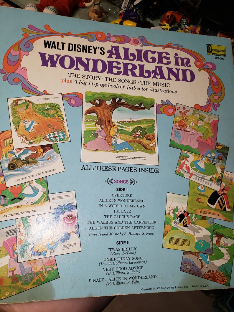ORIGINAL 1969 Disney's Alice in Wonderland Record Story Album - Etsy