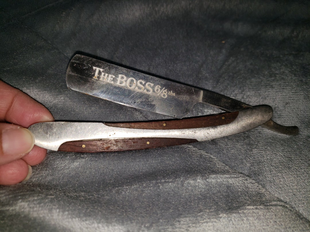 Vintage THE BOSS 6/8ths Stainless Steel Folding Straight Razor Knife - Etsy