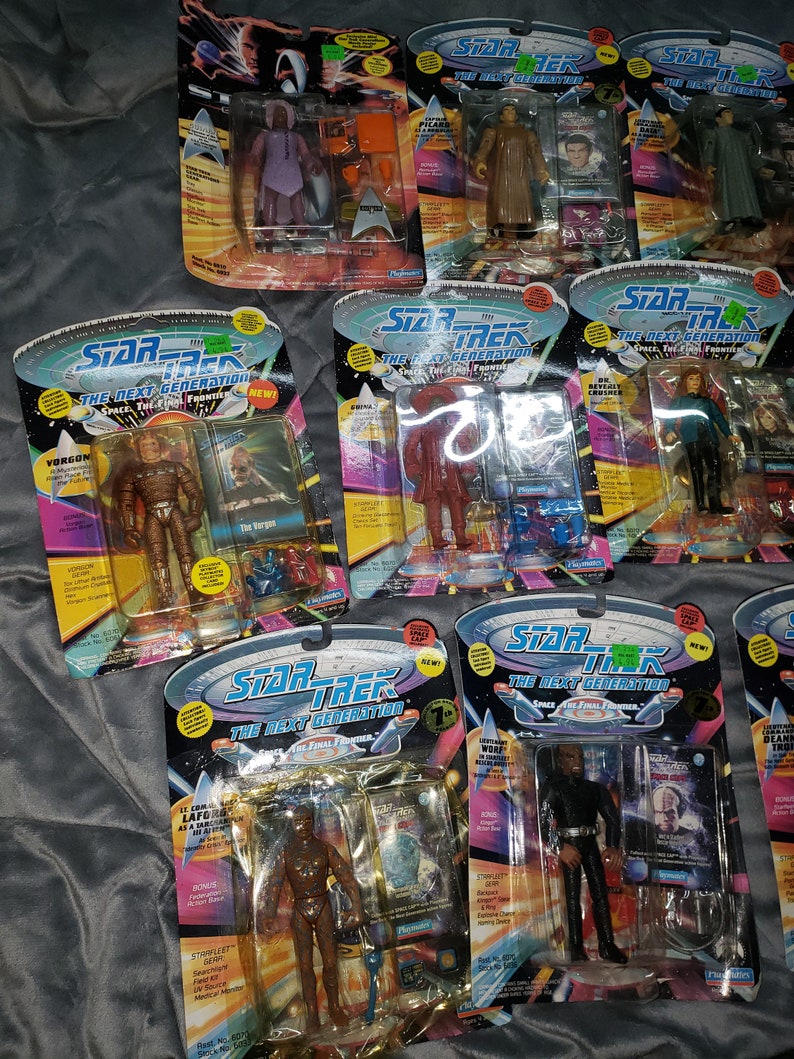 Vintage 1990s Star Trek Next Generation Action Figures, Set of 13 ...