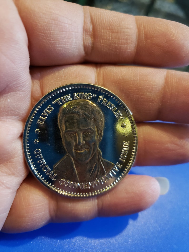 Vintage Elvis Presley Silver and Gold Commemorative Coin Double Eagle G ...