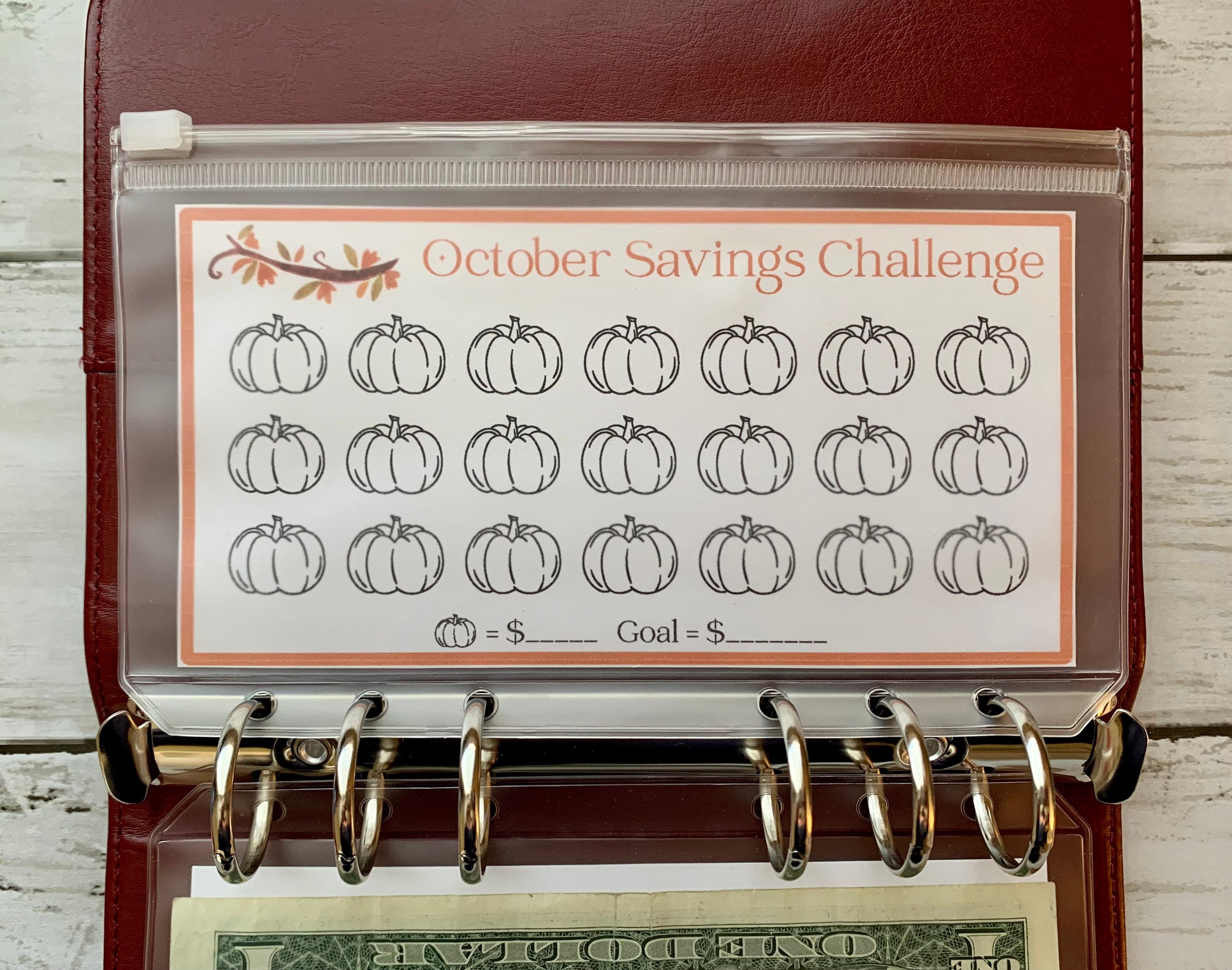 October Savings Challenge Pumpkin Theme Mini Savings Challenge A6 Cash ...