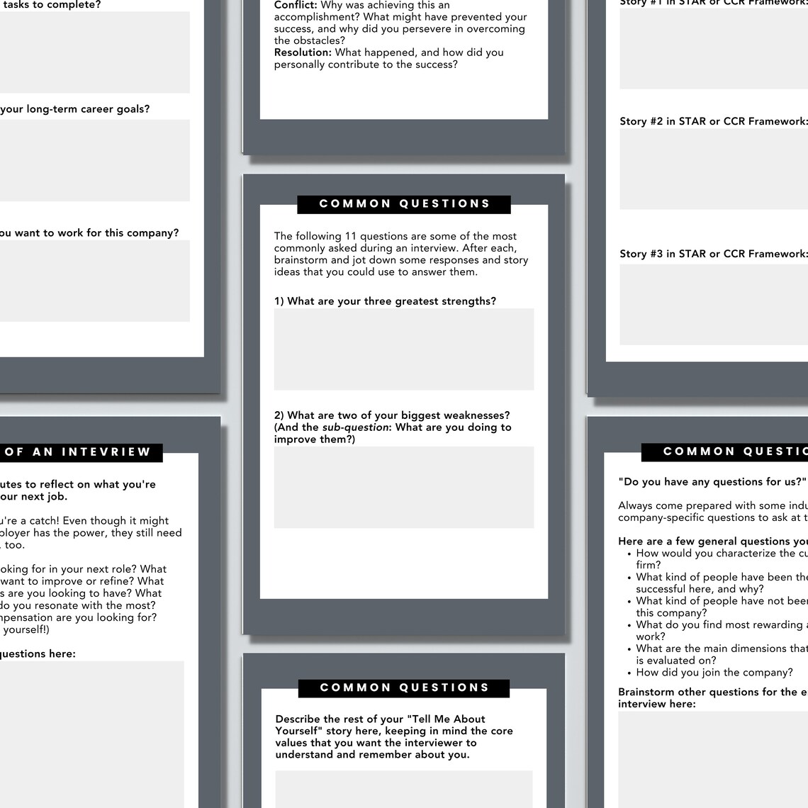 How to Prepare for an Interview Workbook Pre Interview - Etsy