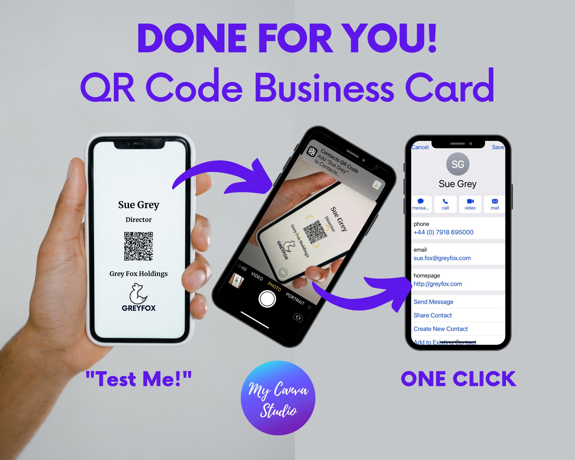 Digital Business Card With QR Code, Scan and Click Your Details ...