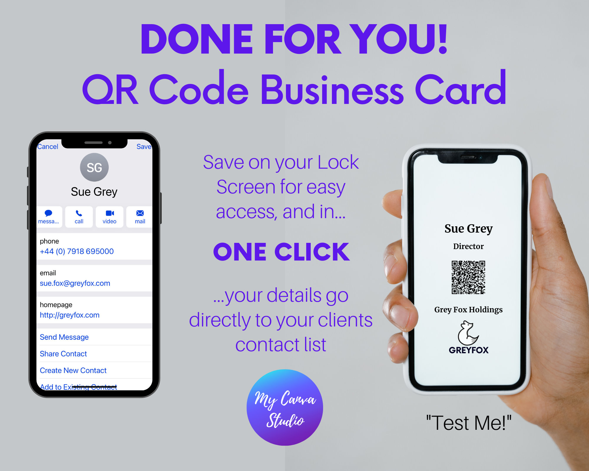 Digital Business Card With QR Code, Scan and Click Your Details ...