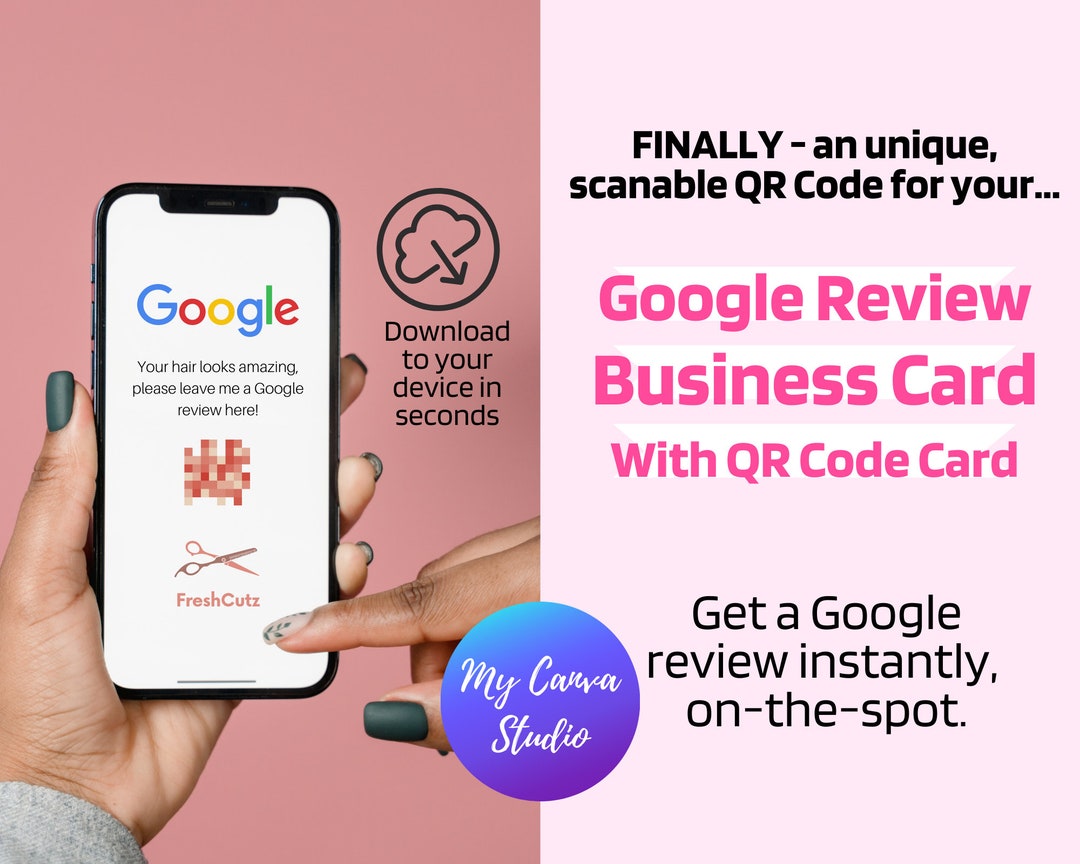 Instant Google Review, Google Review Business Card With QR Code ...