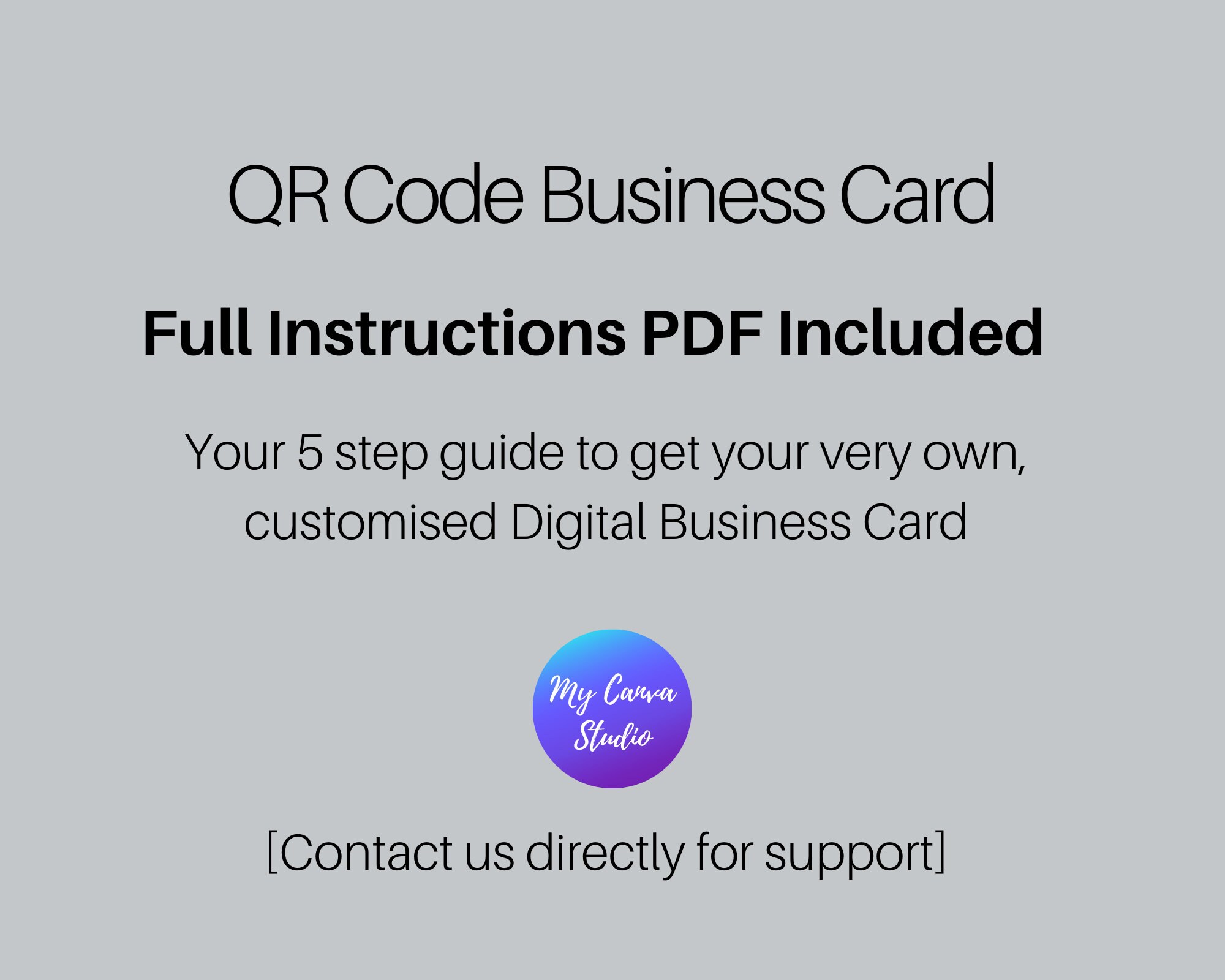 Business Card Digital Business Card With QR Code Save Your - Etsy