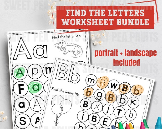 Printable Alphabet Worksheet for Kids Letter Sounds Bundle Letter ...
