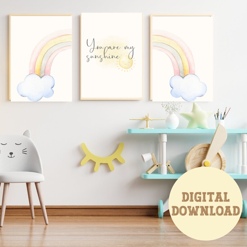 You Are My Sunshine Nursery Accent Wall Printable Decor, Neutral ...
