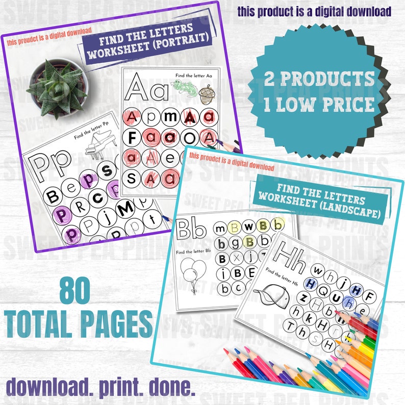 Printable Alphabet Worksheet for Kids Letter Sounds Bundle Letter ...