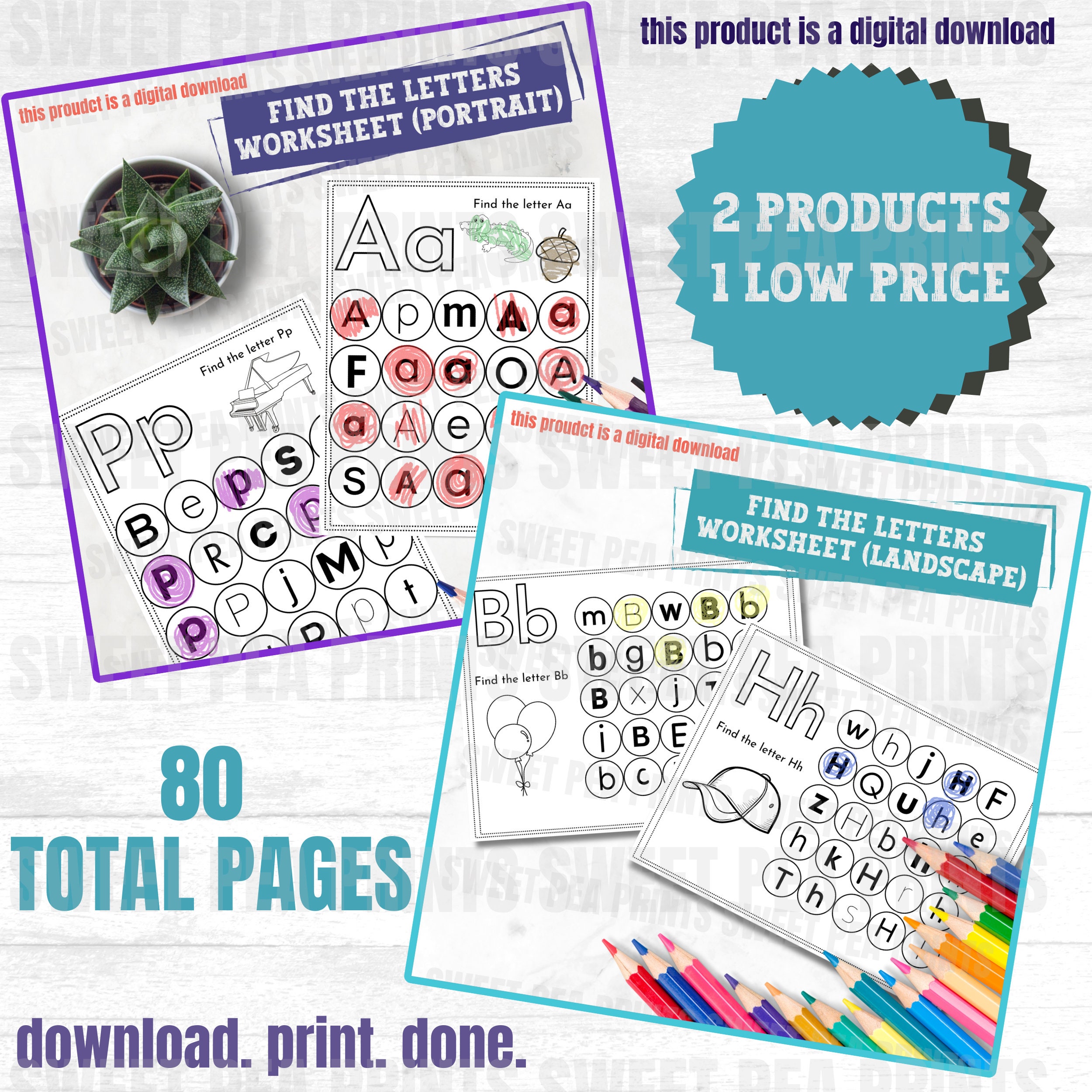 Printable Alphabet Worksheet for Kids Letter Sounds Bundle Letter ...