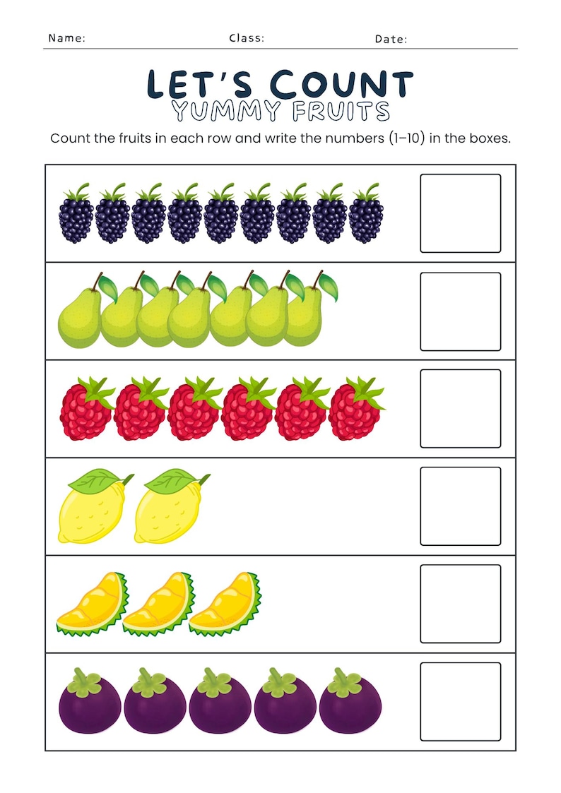 Preschool Counting Numbers 1 to 10 Worksheets, Beginning Math ...